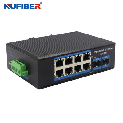 China IP40 10Port Gigabit SFP Ethernet Switch 2 1000M to 8 10/100/1000M Industrial Unmanaged for sale