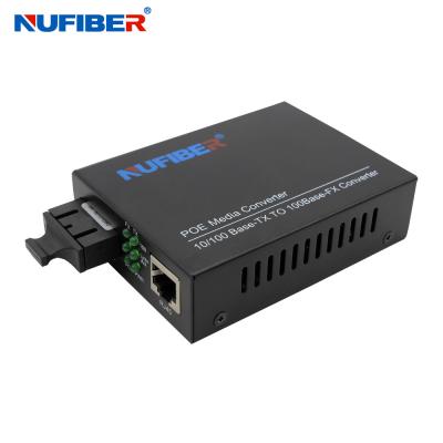 China OEM 10/100Mbps POE RJ45 to SC Fiber Media Converter Dual Fiber SM 1310nm 20km IEEE802.3af/at 30W POE Media Converter for sale