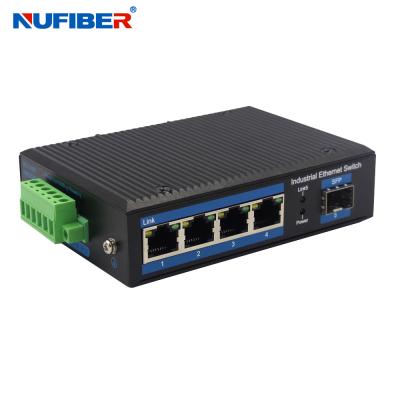 China Industrial Gigabit SFP Ethernet Switch 1.25G SFP to 4*10/100/1000Mbps RJ45 Din Rail Mount DC10~47V for sale