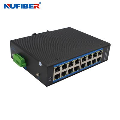 China Din Rail Mount Industrial Gigabit Ethernet Switch 16 10/100/1000Mbps RJ45 Ports Media Converter DC10~52V for sale