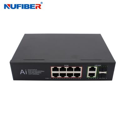 China Gigabit PoE SFP Ethernet Switch 8*10/100/1000Mbps 2*1000M Uplink Port 2*1.25G SFP Slot Fiber Ethernet Switch for sale