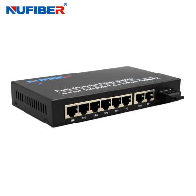 China 10/100M 8 Port RJ45 1 Fiber Port Dual Fiber MM 1310nm 2km Optical Fiber Ethernet Switch NF-M108C for sale