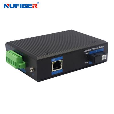 China Unmanaged Industrial Ethernet Switch with 1 Port 10/100/1000M RJ45 and 1 Port 1000Mbps SC Fiber for Network Camera and VoIP Phone for sale