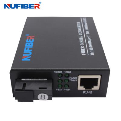 China 20km 1310nm 1550nm Single Mode SC single Fiber Optical Media Converter for sale