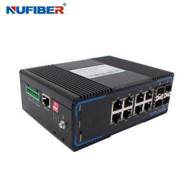 Cina Din Rail Mount gestito SFP Industrial Switch 4x1000M a 8x10/100/1000M Alloio di alluminio gestito Switch industriale in vendita
