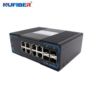 Cina Nufiber DIN Rail 48V Industrial Switch 8ge Poe 4SFP 10 / 100 / 1000Mbps Switching industriale gestito in vendita