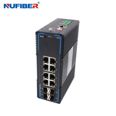 Cina Nufiber DIN Rail 48V Industrial Switch 8ge Poe 4SFP 10 / 100 / 1000Mbps Switching industriale gestito in vendita