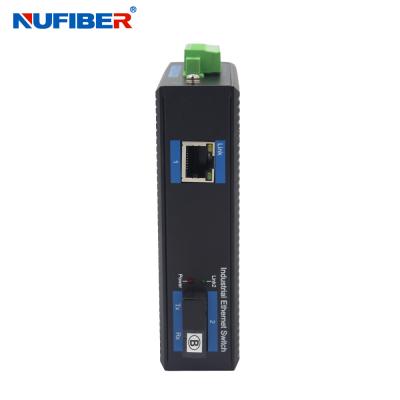 China NUFIBER Din Rail 10/100/1000M Fiber To UTP Converter 24V Unmanaged Industrial Switch for sale