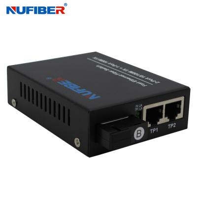 중국 2 UTP Port Fiber Ethernet Switch Iron Case Material EEE802.3x Standard 판매용
