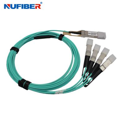 China Nufiber AOC Passive Copper Cable 100G QSFP28 To 4x25G SFP28 Breakout for sale