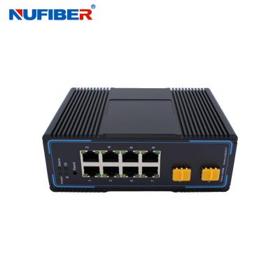 China Layer 2 8*10/100/1000M UTP+2*1000M SFP port DIN-Rail,RSTP, Ring Network Managed Industrial Switch for sale
