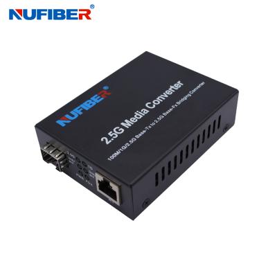 China 2.5G SFP to RJ45 Media Converter, Multi‑Rate 100M/1000M/2.5GBASE‑T Fiber‑to‑Copper Ethernet Extender 1G & 2.5G SFP Slot Media Bridge for Wi‑Fi6 AP Uplink for sale
