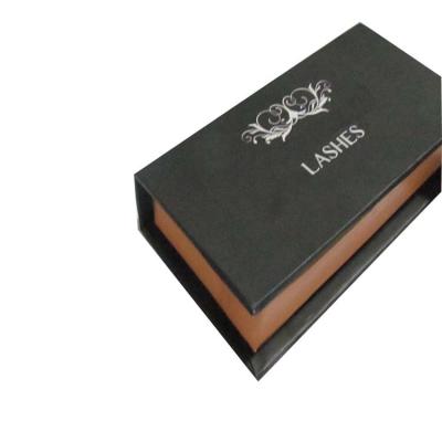 China black red magnet eyelash box  silk screen spot uv logo eyelash pack box  custom false lashes paper box for sale