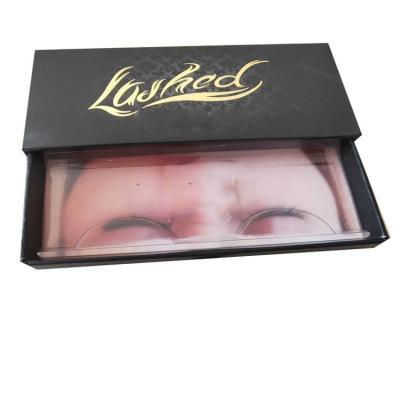 China Custom sliding drawer eyelash box with foil stamping logo for sale