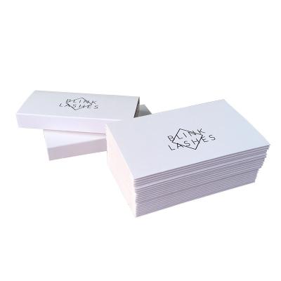 China luxury blink lashes box with black foil stamping Hinged cosmetic eyelash box for sale