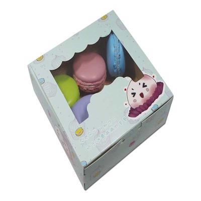 China Custom muffin paper box Cupcake box with window Cookie dessert food color box for sale