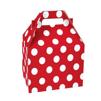 China red and white spot gable gift box  Cardboard gable fired chicken color paper box for sale
