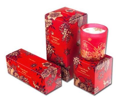 China wedding favor red candle box  Valentine's Day candle packaging paper box for sale