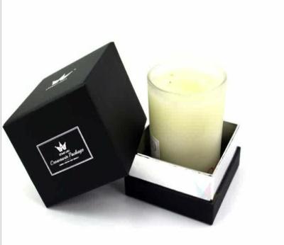 China custom rigid two pieces candle box with shoulder and neck Luxury lid and base candle packaging box for sale