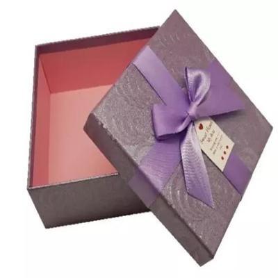 China two pieces gift packaging box  luxury lid and base gift box with ribbon and bowknot for sale