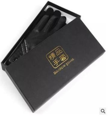 China glove packaging paper box  custom mitten box  with  foil stamping logo for sale