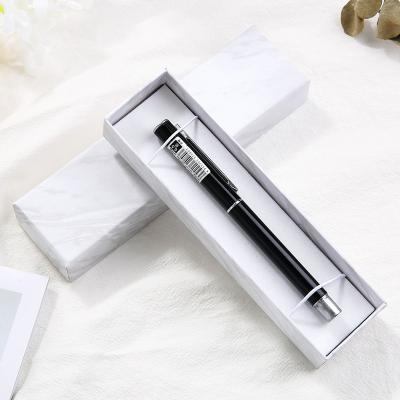 China white special paper texture pen box  luxury ballpoint pen pack box  custom gift ballpoint pen box for sale