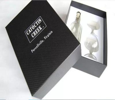 China luxury one bottle wine and two glasses lid and base packaging gift paper box for sale