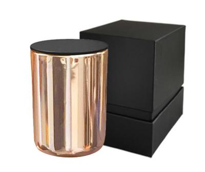 China black candle gift box  custom lid and base candle packaging box  candle paper box with shoulder for sale