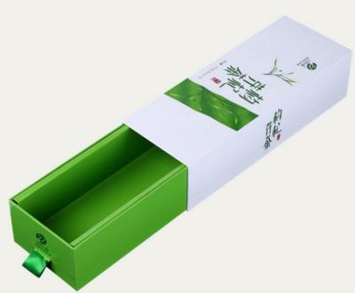 China slide drawer box  tea packaging drawer box  flat slide folding tea box for sale