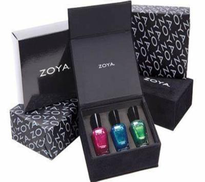 China nail polish hinged packaging box  book shape nail polish gift box fingernail packaging box for sale