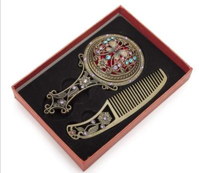 China comb and mirror packaging rigid paper box  horn comb pack gift box peach comb box for sale