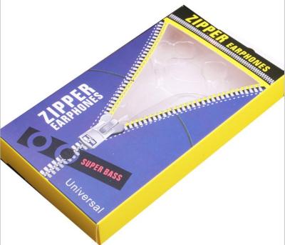 China folding zipper packaging clothing box  flat color paper zipper jeans box  custom zipper wedding dressing box for sale