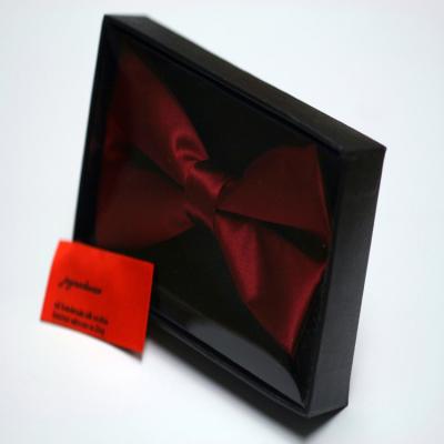 China custom knottie box with transparent plastic lid  transparent cover bowtie gift box for sale