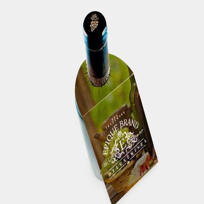 China custom red wine bottle hangtag luxury wine packaging tag  folding paper tag for sale