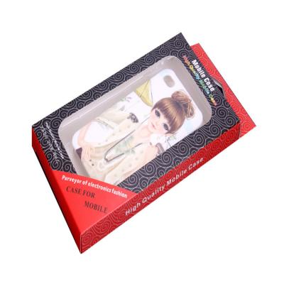 China custom mobile phone case gift box with window flat hangtable cell phone case box with hook for sale