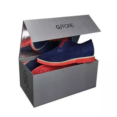 China bespoke luxury hinged packaging shoe box   rigid sneakers box sandle paper box for sale