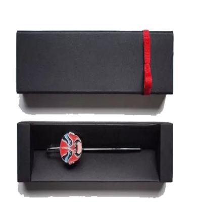 China bespoke black bookmark gift box  flat color paper bookmark box  set up rigid bookmark box for sale