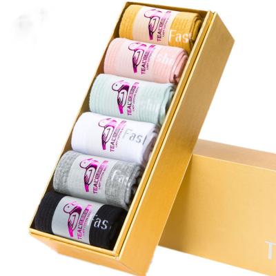 China bespoke rigid socks lid and base paper box  stockings packaging gift box  set up stockings box with shoulder and neck for sale