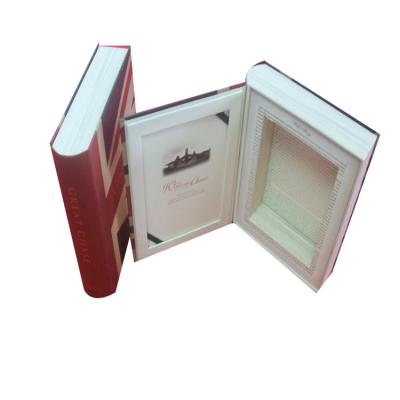 China custom 3 bottles wine box three bottle liquor book shape gift box vodka paper box for sale