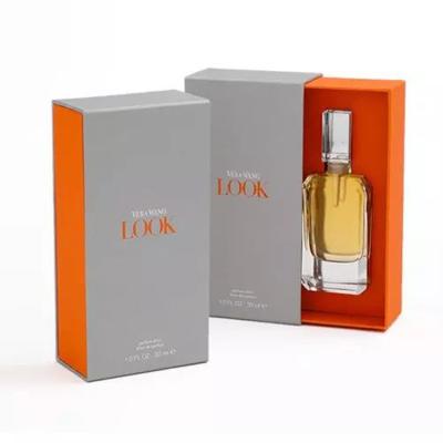 China custom men perfume drawer paper box  sliding women fragrance gift box with ps flocking for sale