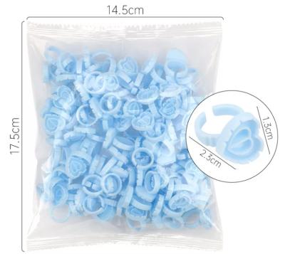 China Heart Shape Glue Ring Cup Plastic 64g Lash Extensions Divided For Eyelash Perming for sale