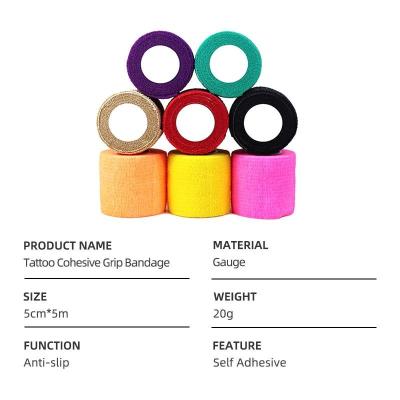 China Breathable Tattoo Self Adhesive Elastic Bandage Cohesive Disposable Tattoo Bandage for sale