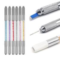 China Acrylic Double Head Microblading Tattoo Pen Eyebrow Permanent Makeup Tools for sale