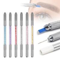 China Crystal Microblading Tattoo Pen Double Headed Microblading Permanent Eyebrow Makeup for sale