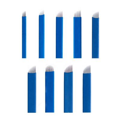 China 0.20mm Blue Microblading Needle - Stainless Steel Tattoo Needle for Eyebrow Microblading, 500pcs/box for sale