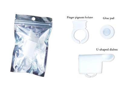 Cina Dito di plastica Ring For Grafting Eyelash Ring del supporto di estensione dell'inchiostro della colla della tazza del tatuaggio di trucco del ciglio in vendita