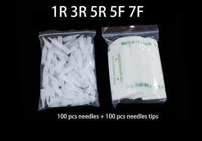 中国 卸売価格100 PCS 1R 3R 5R 5F 7F PMUの針+針は使い捨て可能な殺菌した入れ墨機械針をひっくり返す 販売のため
