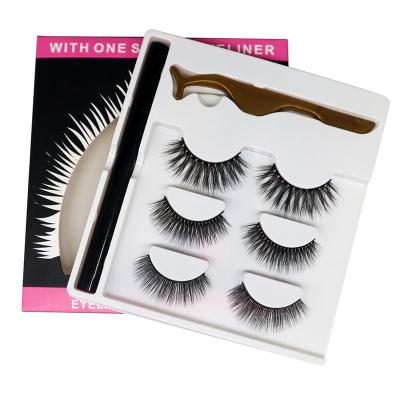 China Magnet Eyelashes Magic Glue Self Adhesive Eyeliner Fluffy False Eyelashes for sale
