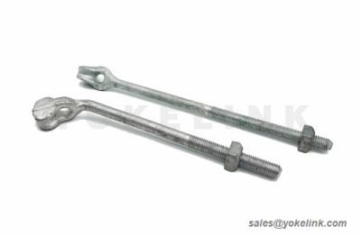 China ANSI/IEEE C135.1 Oval Eye Bolt Utility Pole Anchor Rod For Guying With Expanding And Cross Plate Anchors for sale