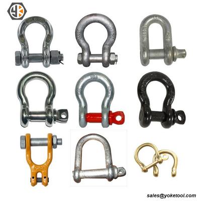 China D-type American Shackle Zinc Plated Galvanized Anchor Shackle Bolts for sale